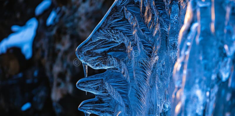 The Macro Ice Crystal Text Effect Features Frozen Polar Words with ...