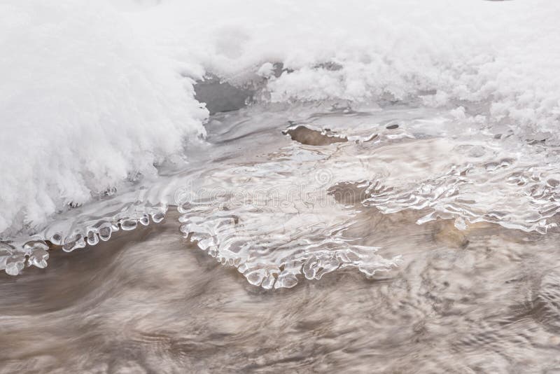 Macro of Ice Formations on a Flowing River Stock Image - Image of ...