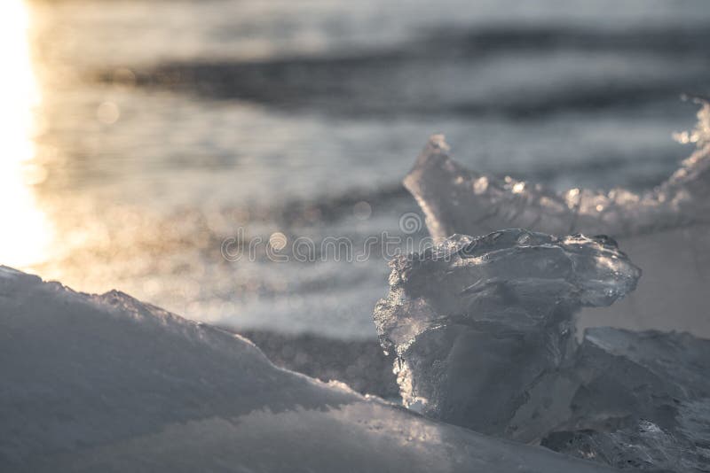 Macro of an ice at sunset. stock image. Image of nature - 255645365