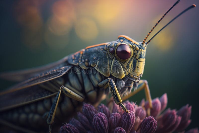Macro Illustration of a Hyper-realistic Grasshopper Insect Stock ...