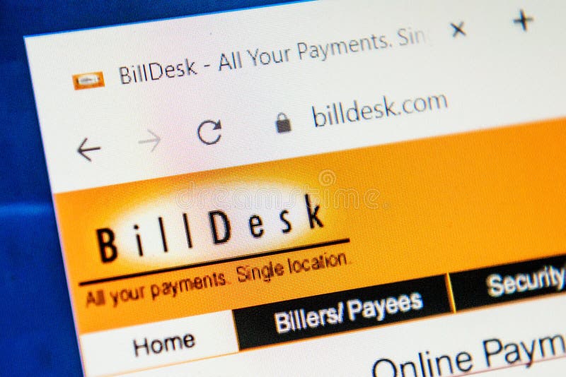 Billdesk.com Web Site. Selective Focus. Editorial Stock Photo - Image ...