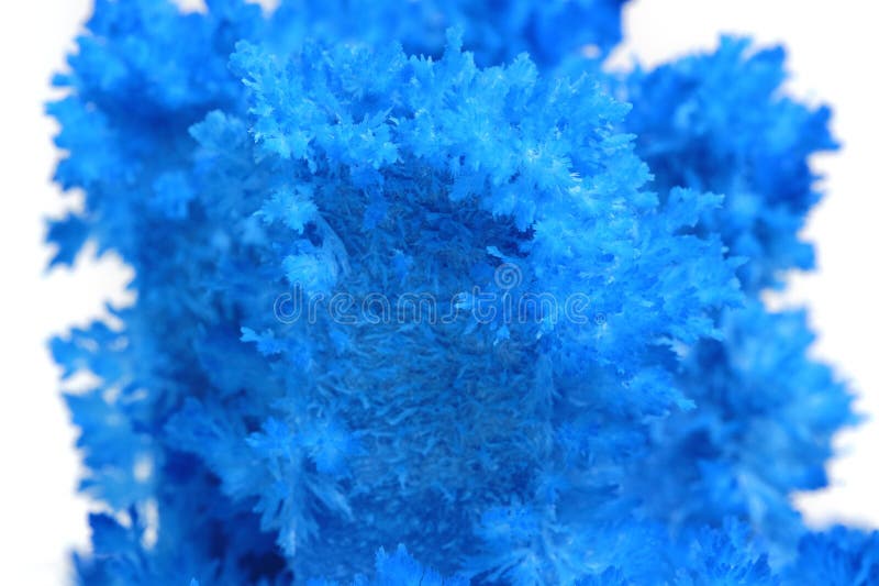 Macro Image Blue Salt Crystal on White Background. Stock Photo - Image ...