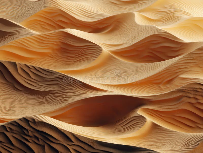 Sculpted Sand Waves – Macro Detail of Desert Texture Stock Illustration ...