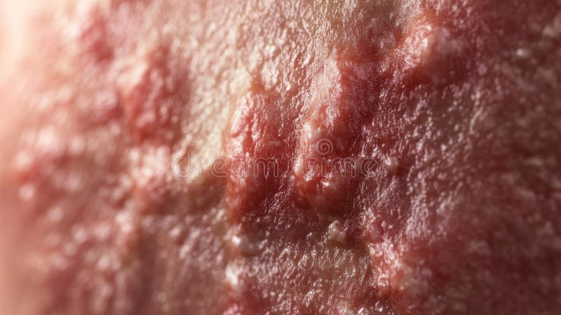 Macro Image of Dermatitis with Rashes, Redness, and Texture Changes ...