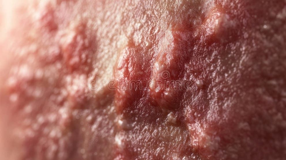 Macro Image of Dermatitis with Rashes, Redness, and Texture Changes ...