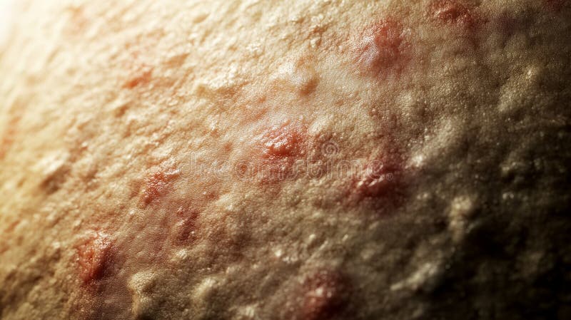Macro Image of Dermatitis with Rashes, Redness, and Texture Changes ...