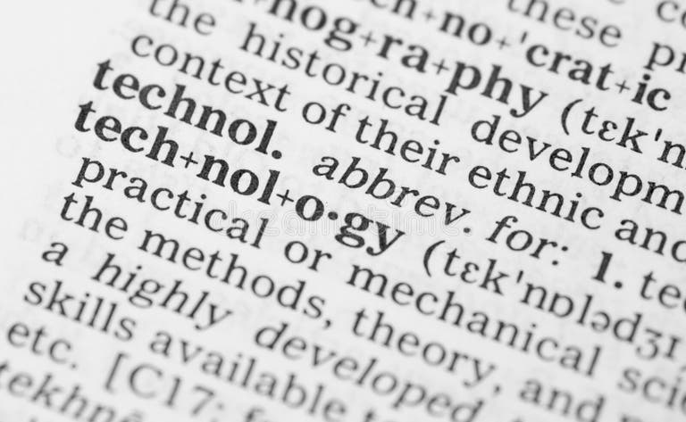 Macro Image of Dictionary Definition of Trchnology Stock Image - Image ...