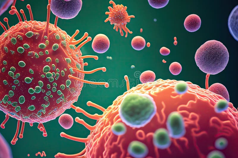 Macro Image of Different Pathogens : Virus, Bacteria, Microbes - AI ...