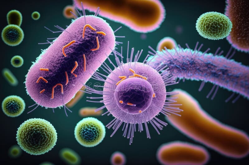 Macro Image of Different Pathogens : Virus, Bacteria, Microbes - AI ...