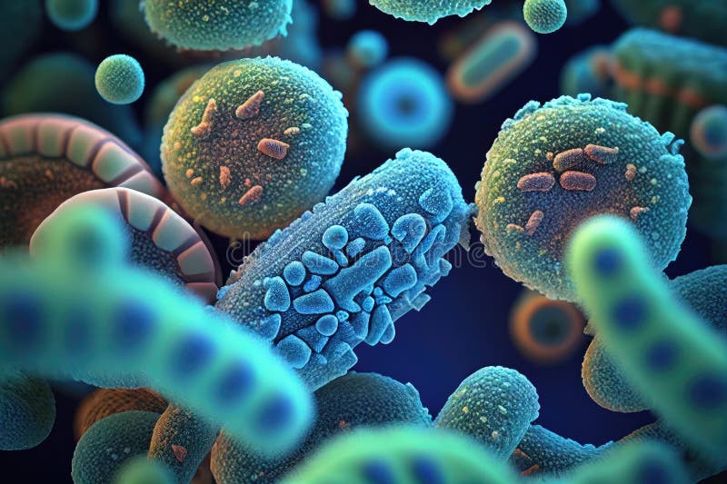 Macro Image of Different Pathogens : Virus, Bacteria, Microbes - AI ...