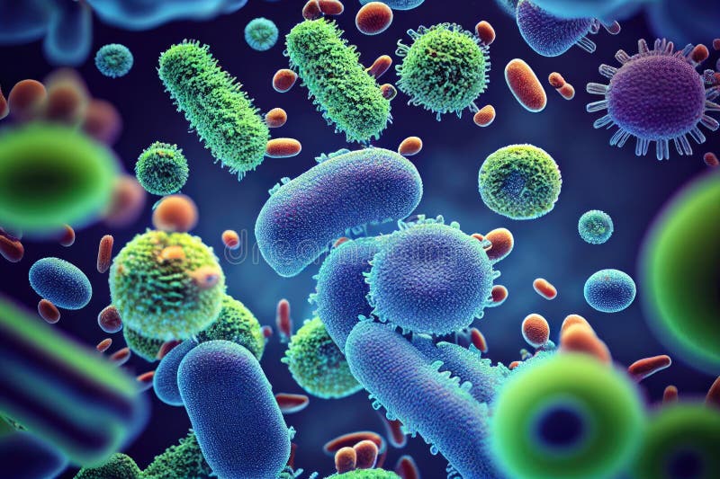 Macro Image of Different Pathogens : Virus, Bacteria, Microbes - AI ...