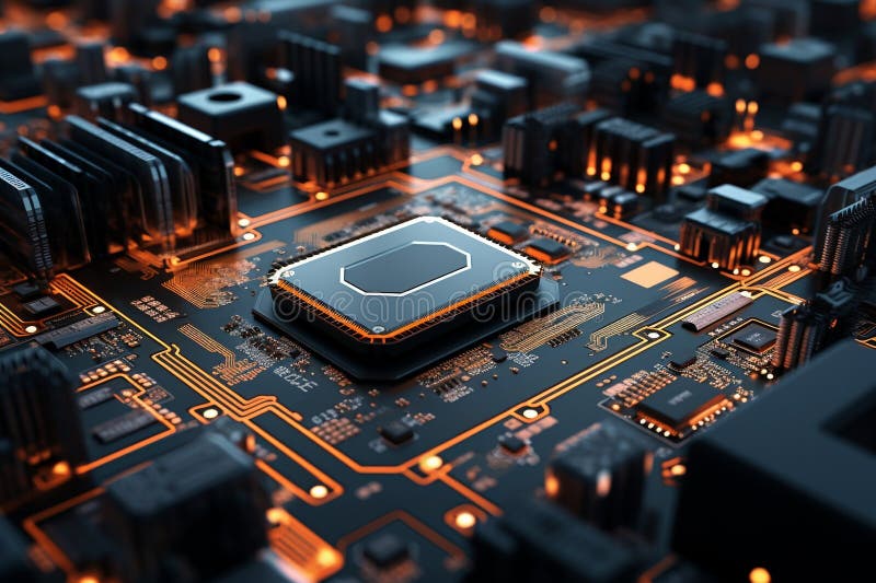 A Macro Image of an Electronic Circuit Board, with a Multitude of Parts ...