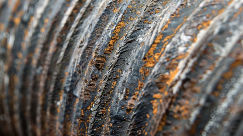 A Macro Image of a Galvanized Steel Pipe Emphasizing Its Ridged Texture ...