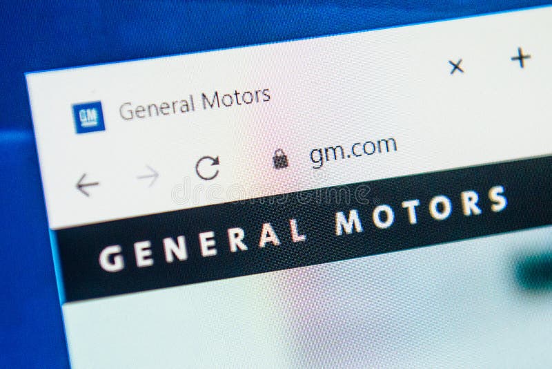 General Motors Web Site. Selective Focus. Editorial Photography - Image ...