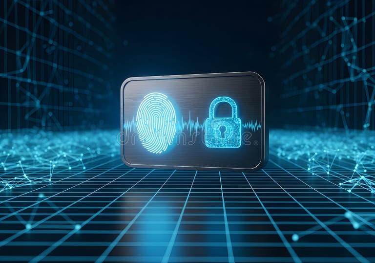 Macro Image of Glowing Biometric Fingerprint Sensor on Smart Device ...