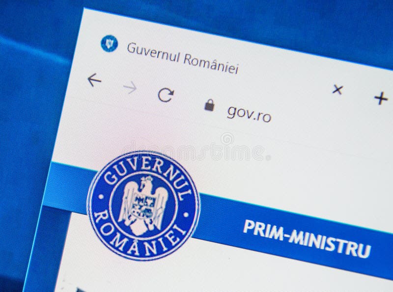 Gov.ro Web Site. Selective Focus. Editorial Image - Image of logo ...