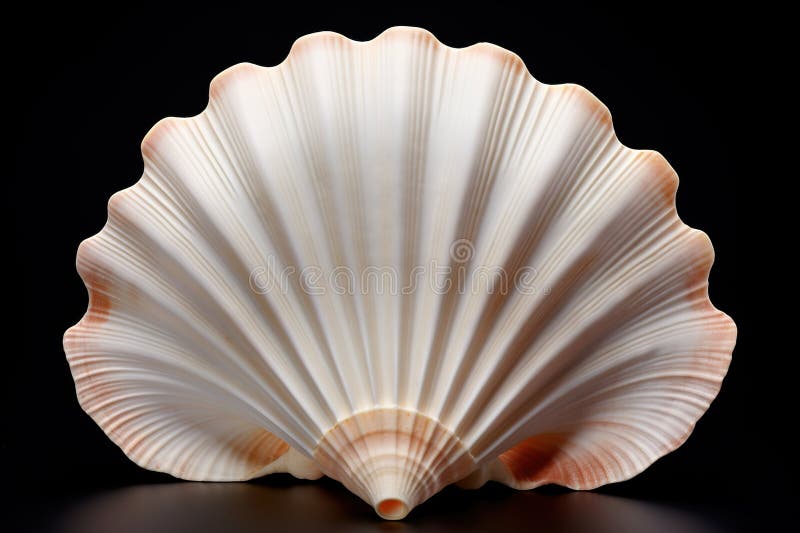 Macro Image of Graceful Fancy Seashell on Dark Background Stock ...