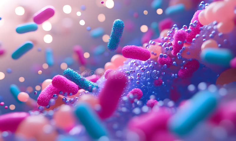 Macro Image of the Gut Structure, Intestinal Villi and Flora on the ...