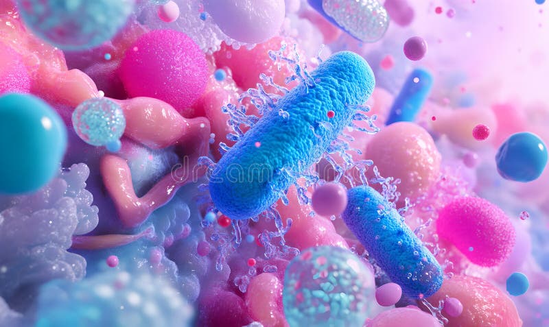 Macro Image of the Gut Structure, Intestinal Villi and Flora on the ...
