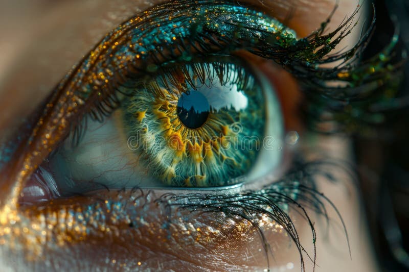 A Macro Image of the Human Eye of an Unusual Color. Stock Photo - Image ...