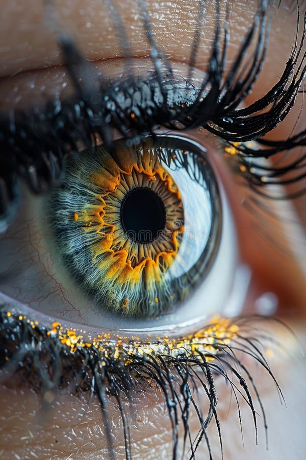 A Macro Image of the Human Eye of an Unusual Color. Vertically Stock ...