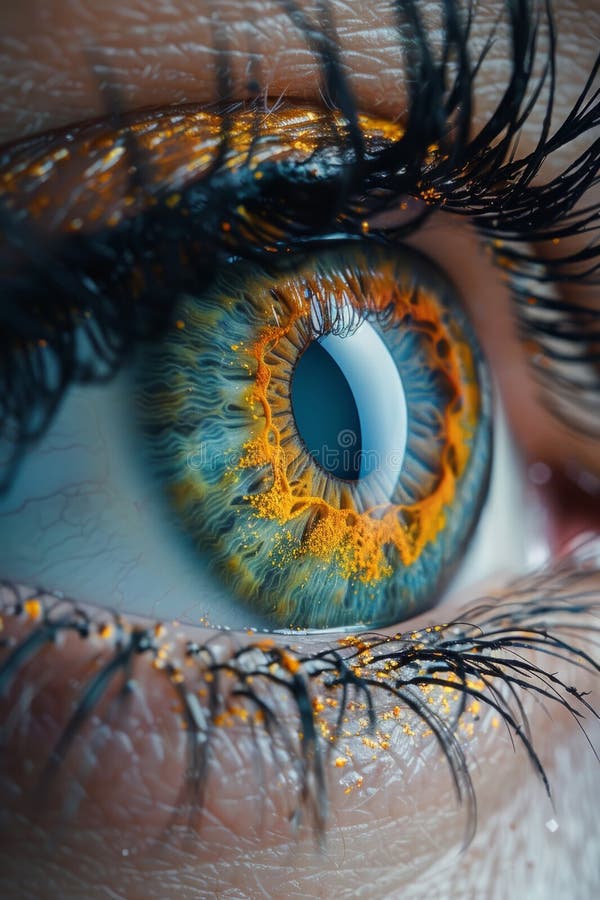 A Macro Image of the Human Eye of an Unusual Color. Vertically Stock ...