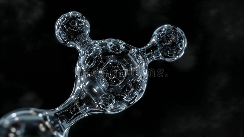 Macro Image of a Hyper-detailed Molecule with Water Droplets on the ...