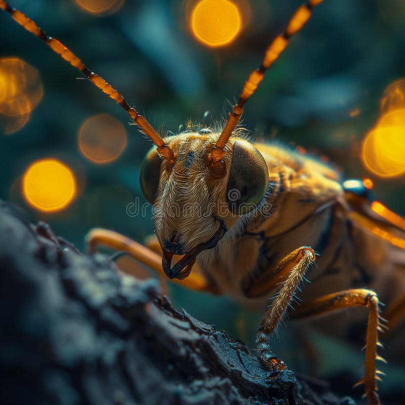 Macro Image of an Insect in Dramatic Sci-Fi Light, Dark Fantasy Insect ...