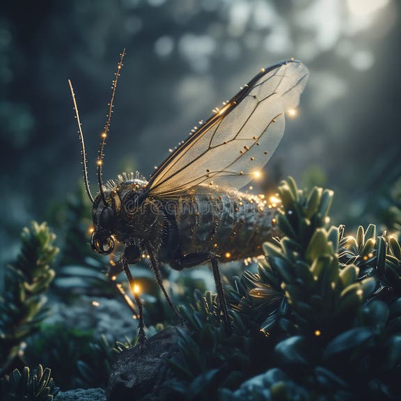 Macro Image of an Insect in Dramatic Sci-Fi Light, Dark Fantasy Insect ...