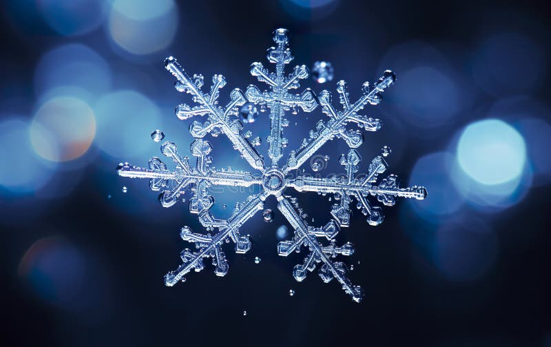 Macro Image of the Magical Universe of a Snowflake. Stock Illustration ...