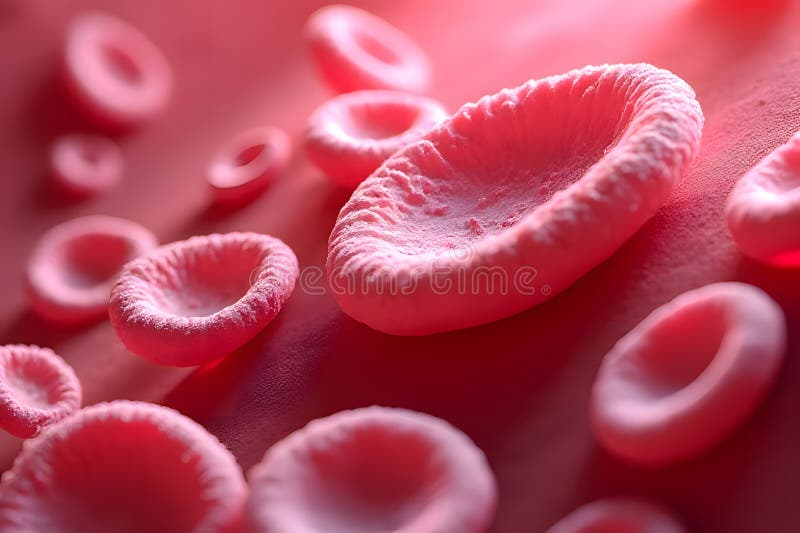 Macro Image of Many Red Blood Cells Created Using AI Stock Illustration ...