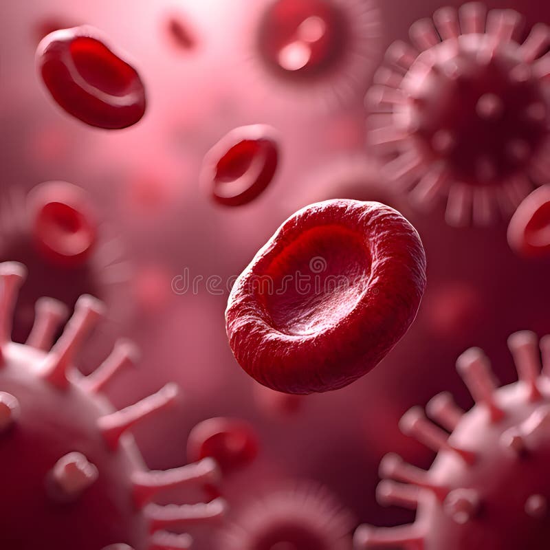 Macro Image of Many Red Blood Cells Created Using AI Stock Photo ...