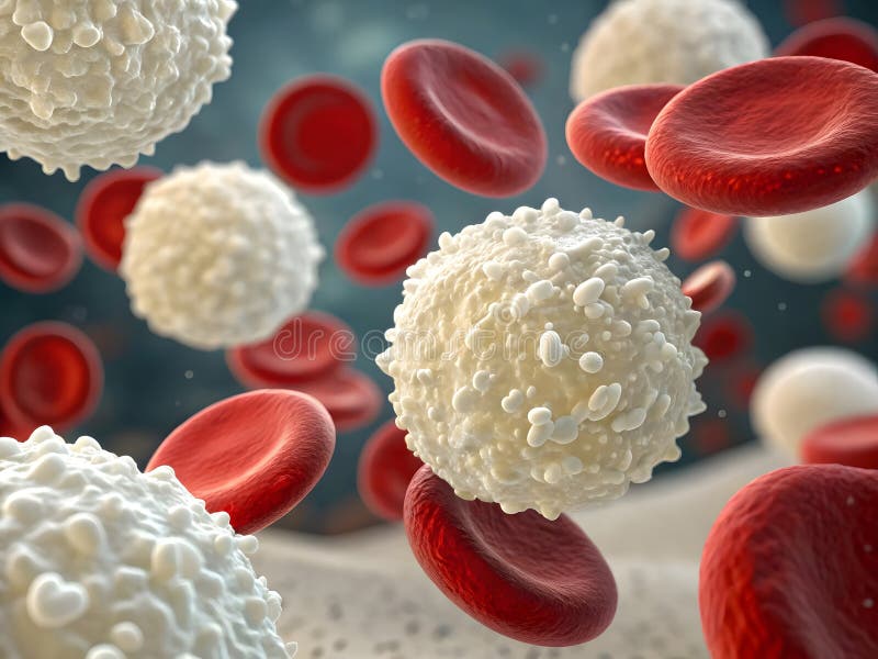 Macro Image of Many White Blood Cells Created Using AI Stock ...