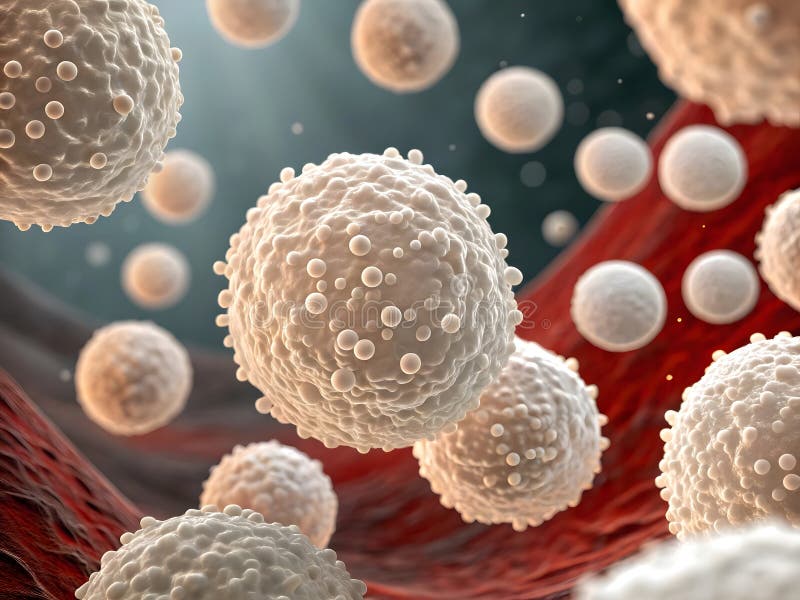 Macro Image of Many White Blood Cells Created Using AI Stock ...