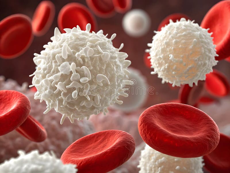 Macro Image of Many White Blood Cells Created Using AI Stock ...
