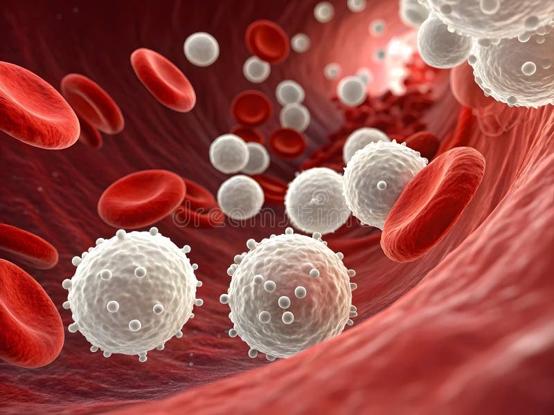 Macro Image of Many White Blood Cells Created Using AI Stock ...