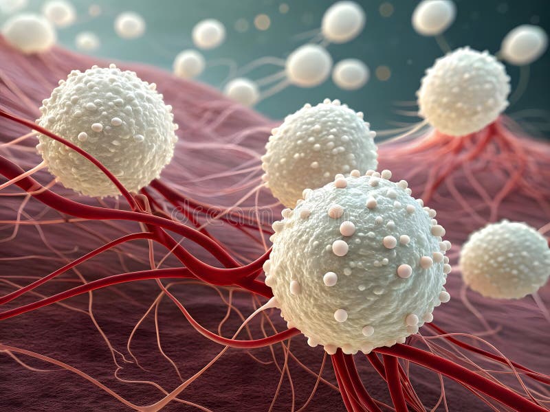 Macro Image of Many White Blood Cells Created Using AI Stock ...