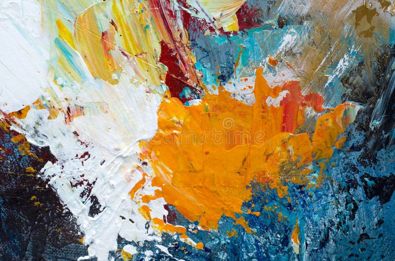 Macro Image of Multi Colors Paint Splashed on Wood Stock Photo - Image ...