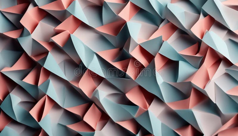 Macro Image of Paper Folded in Geometric Shapes, Three-dimensional ...