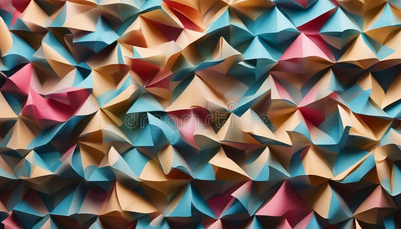 Macro Image of Paper Folded in Geometric Shapes, Three-dimensional ...