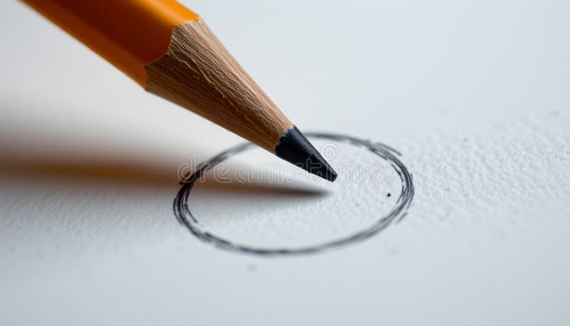 A Macro Image of a Pencil Tip Drawing a Perfect Circle on White Paper ...