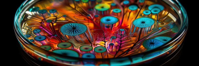 A Macro Image of a Petri Dish, Showcasing the Colorful, Intricate ...