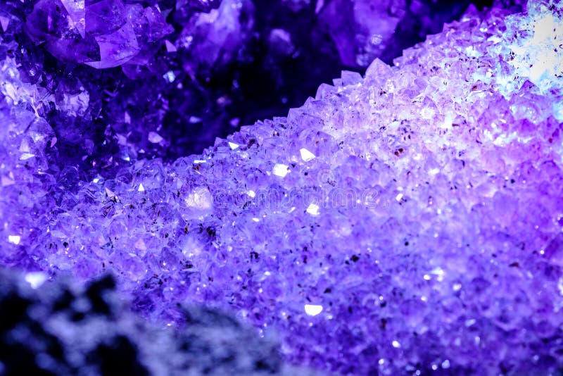 Macro Image Real Natural Violet / Pink Amethyst Crystal Stock Photo ...