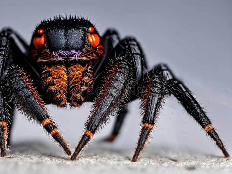 Macro Image for Reference of a Black Spider Stock Image - Image of ...