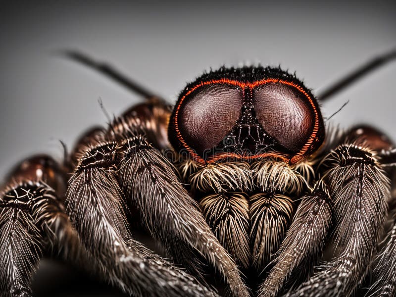 Macro Image for Reference of a Grey Spider Stock Photo - Image of brown ...