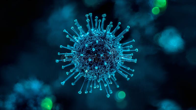 Macro Image of a Surreal Bioluminescent Pollen Grain, Glowing Blue and ...