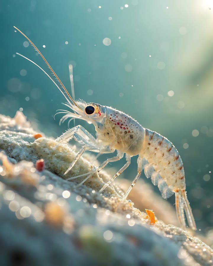Macro Image of a Transparent Larval Stage Marine Creature in Natural ...