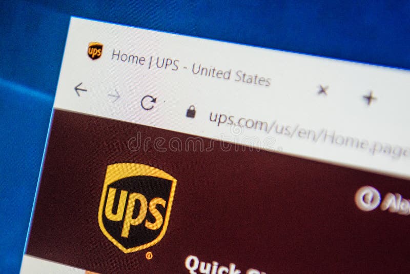 Ups.com Web Site. Selective Focus. Editorial Stock Photo - Image of ...