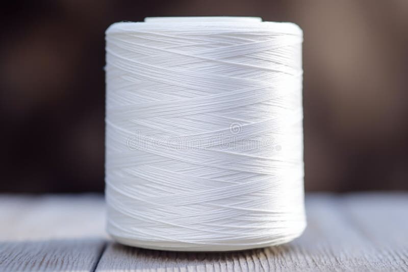A Macro Image of White Cotton Threads in a Spool Stock Photo - Image of ...