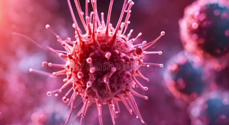 Macro of Infected Virus Cells, Dividing the Body Moving Inside the Body ...